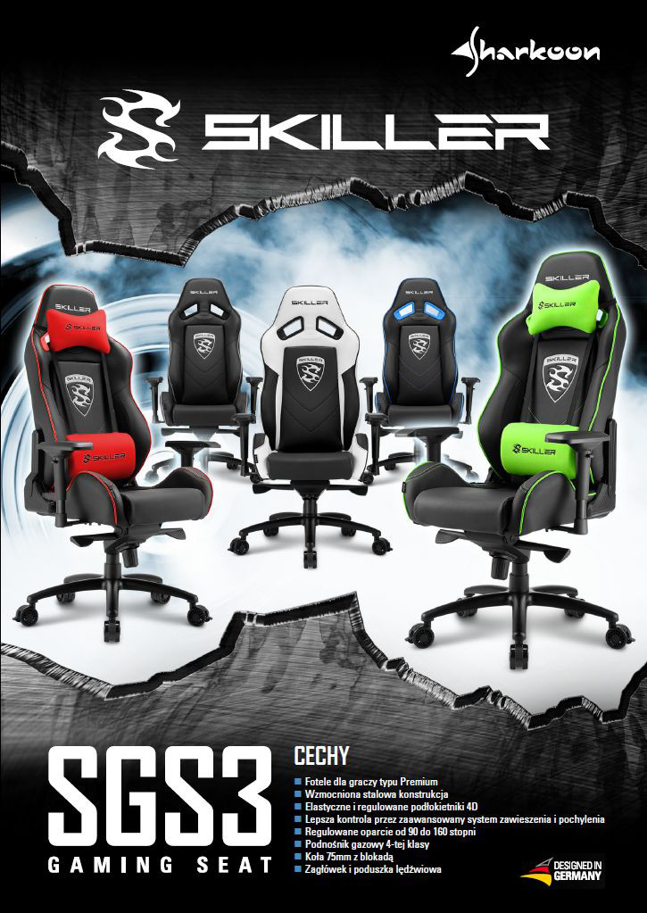 Sharkoon Skiller SGS3 Czarno-biały - Fotel - Morele.net