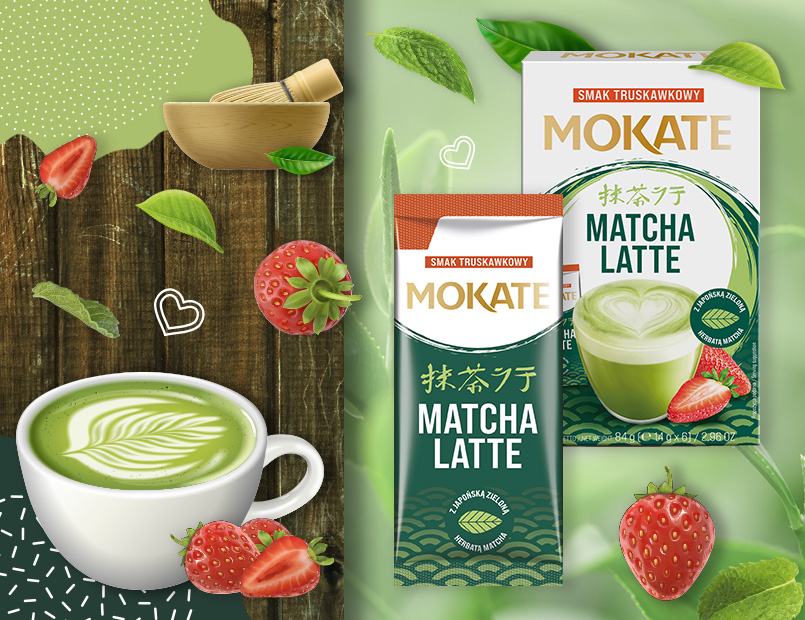 Mokate Matcha latte o smaku truskawkowym Napój Kawowy 6 szt - Morele.net