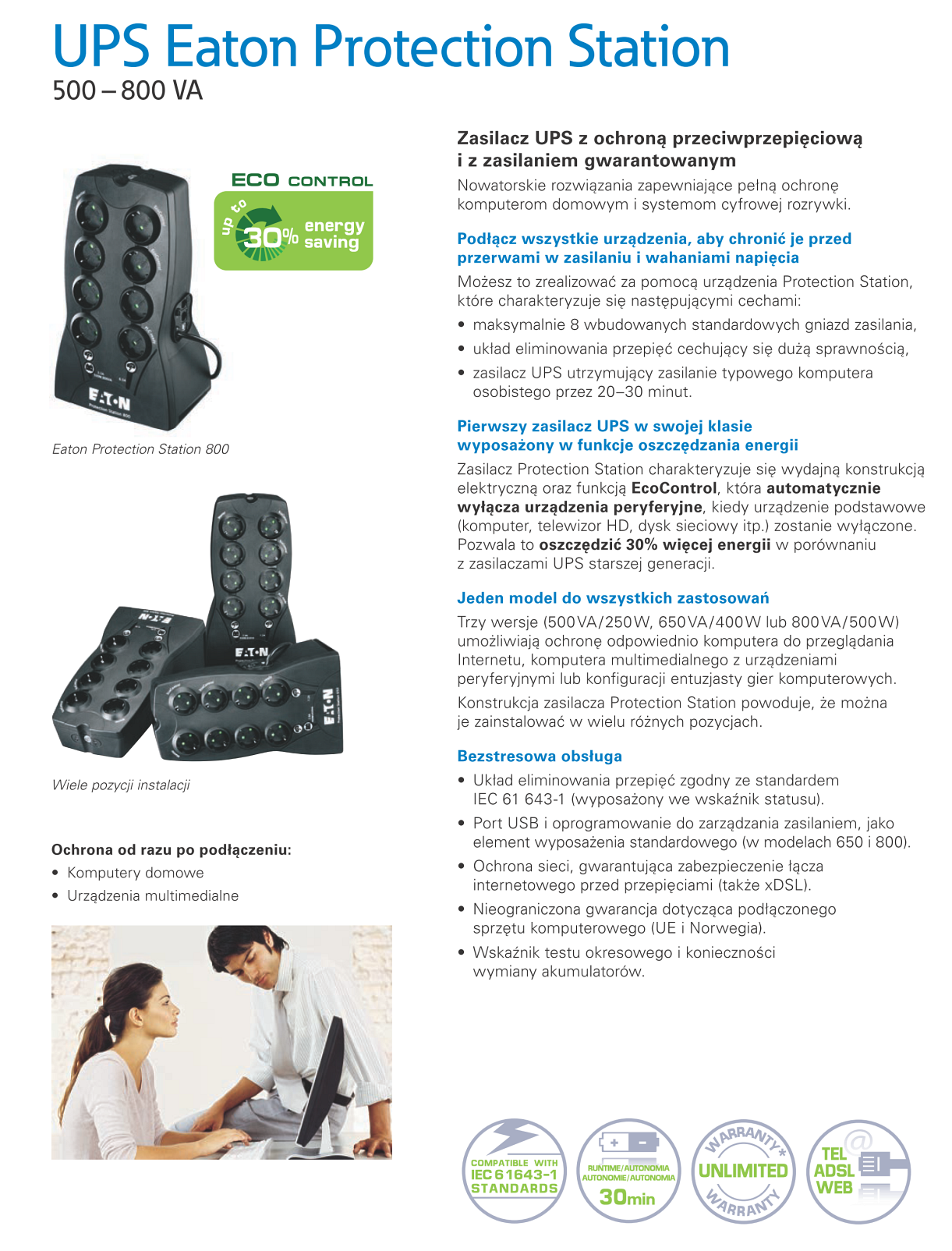 Eaton Protection Station 800 USB PL (61081) - UPS - Morele.net