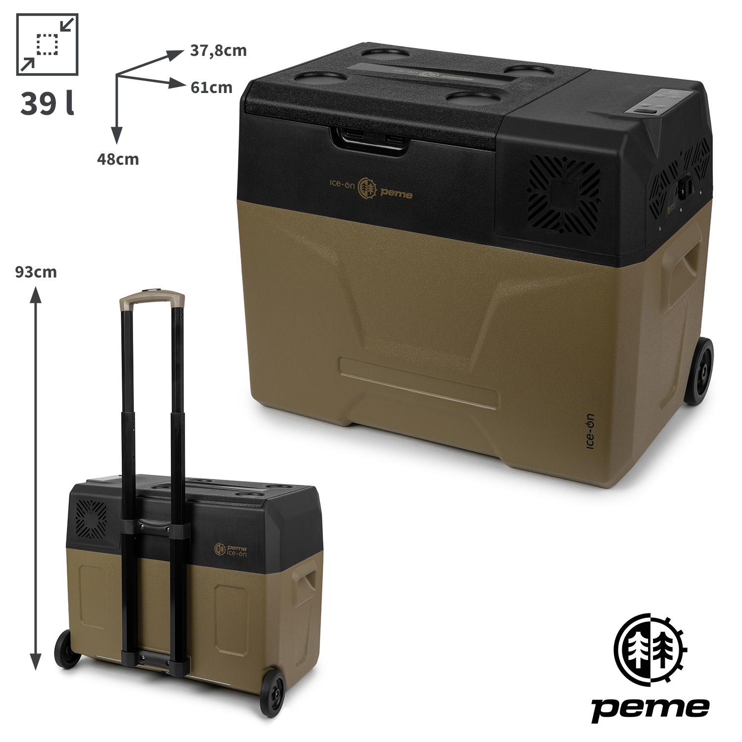 Peme Expedition CX40 Elektromos hűtőláda, 39 liter, 12V/230V, SandStorm ...
