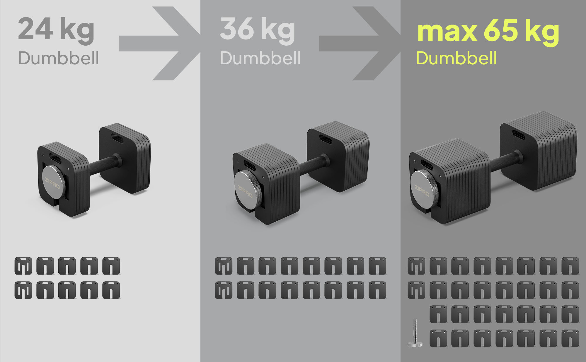 Zipro Hantla z regulowanym obciążeniem SQUARE 24 kg - Morele.net