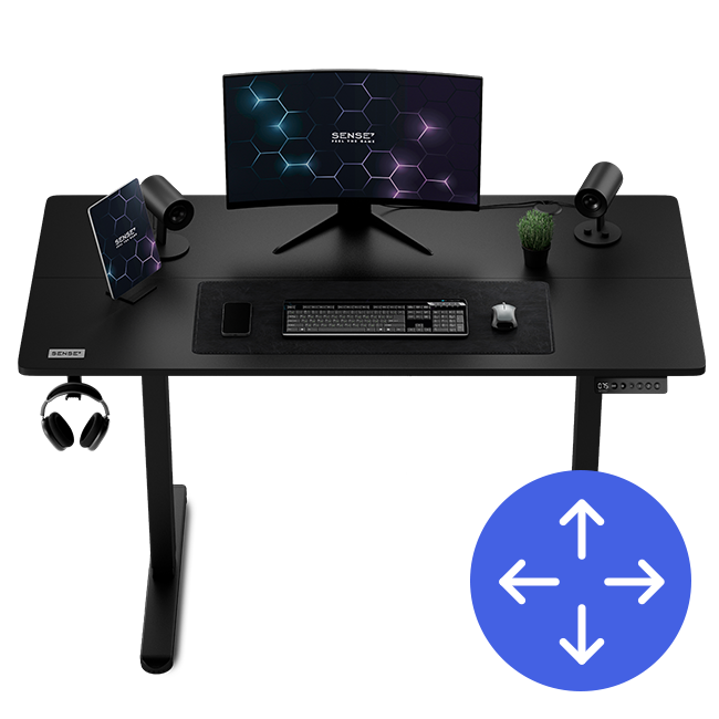 SENSE7 elektryczne Nojo 120x60 cm Black - Biurko - Morele.net